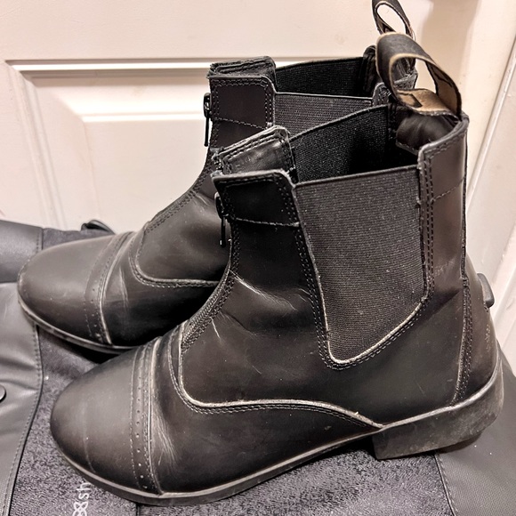 Dublin | Shoes | Dublin Black Leather Zip Slip On Equestrian English ...